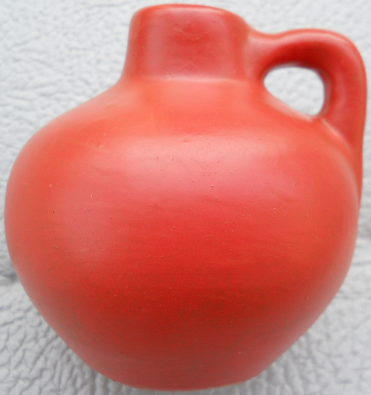 Matte Red Pottery Mini Jug. Uhl? Louisville? Zanesville? | Antiques Board