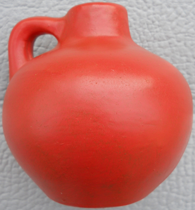 Matte Red Pottery Mini Jug. Uhl? Louisville? Zanesville? | Antiques Board