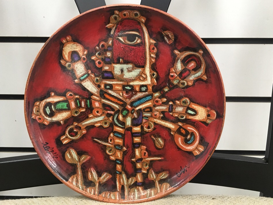 Cuban Hand Painted Pottery Plate | Antiques Board