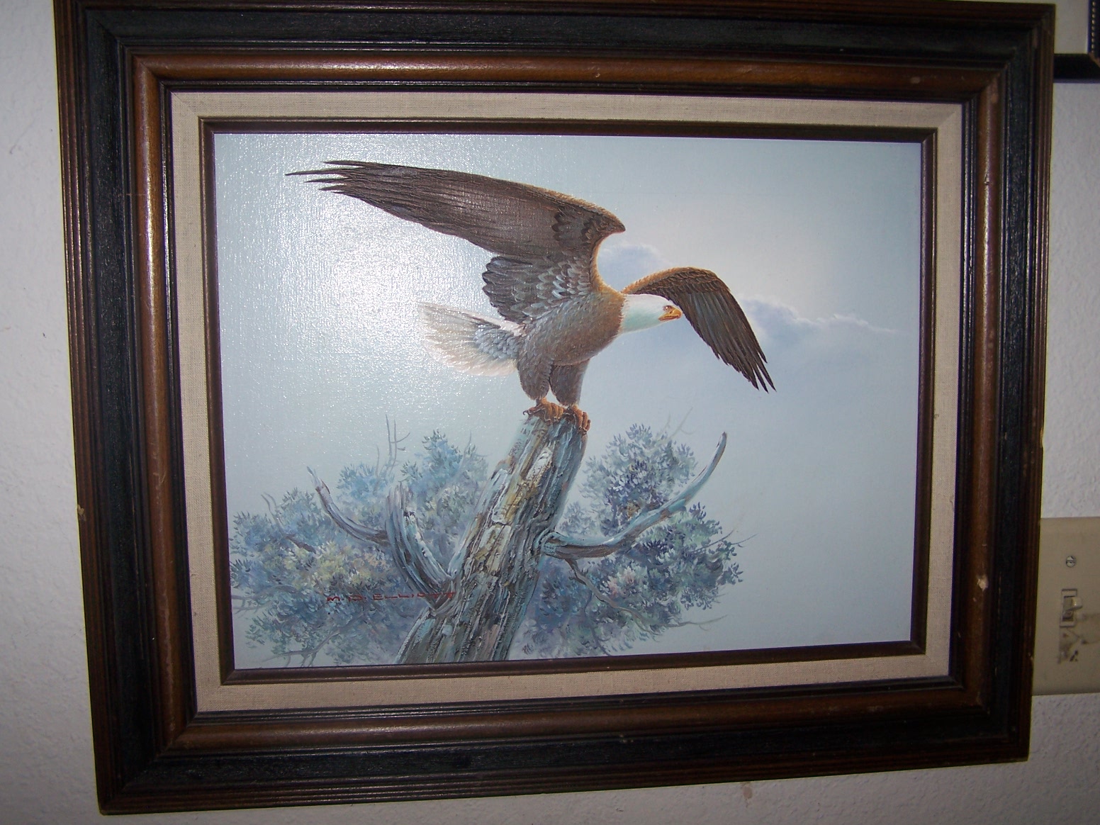 Bald Eagle Oil on Canvas M.P Elliott | Antiques Board