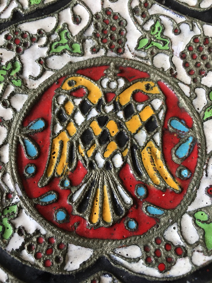 Help to Identify- metal plate - double-headed eagle, Phoenix, ? With ...