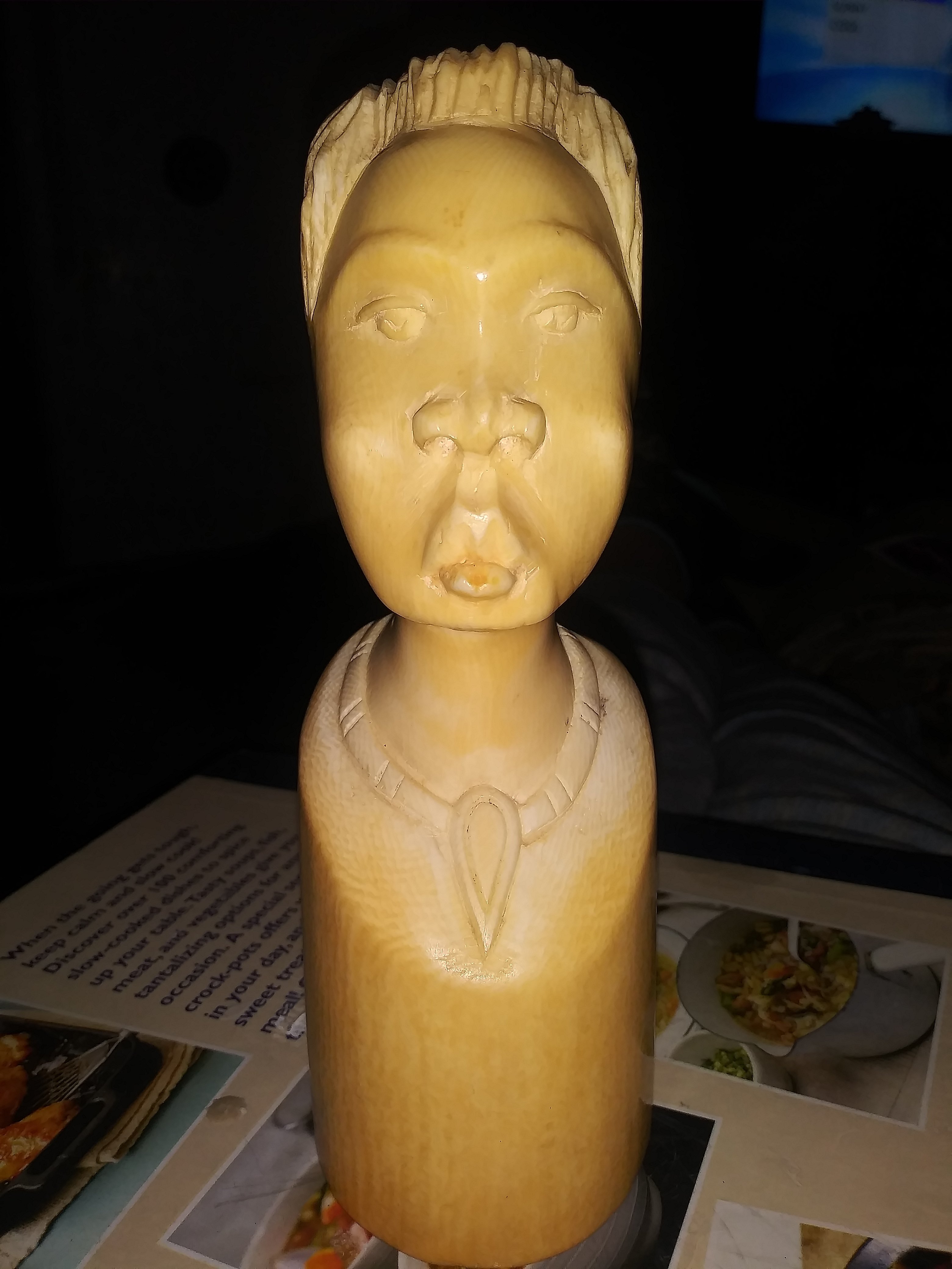 Handcarved Ivory bust African tribal?? | Antiques Board