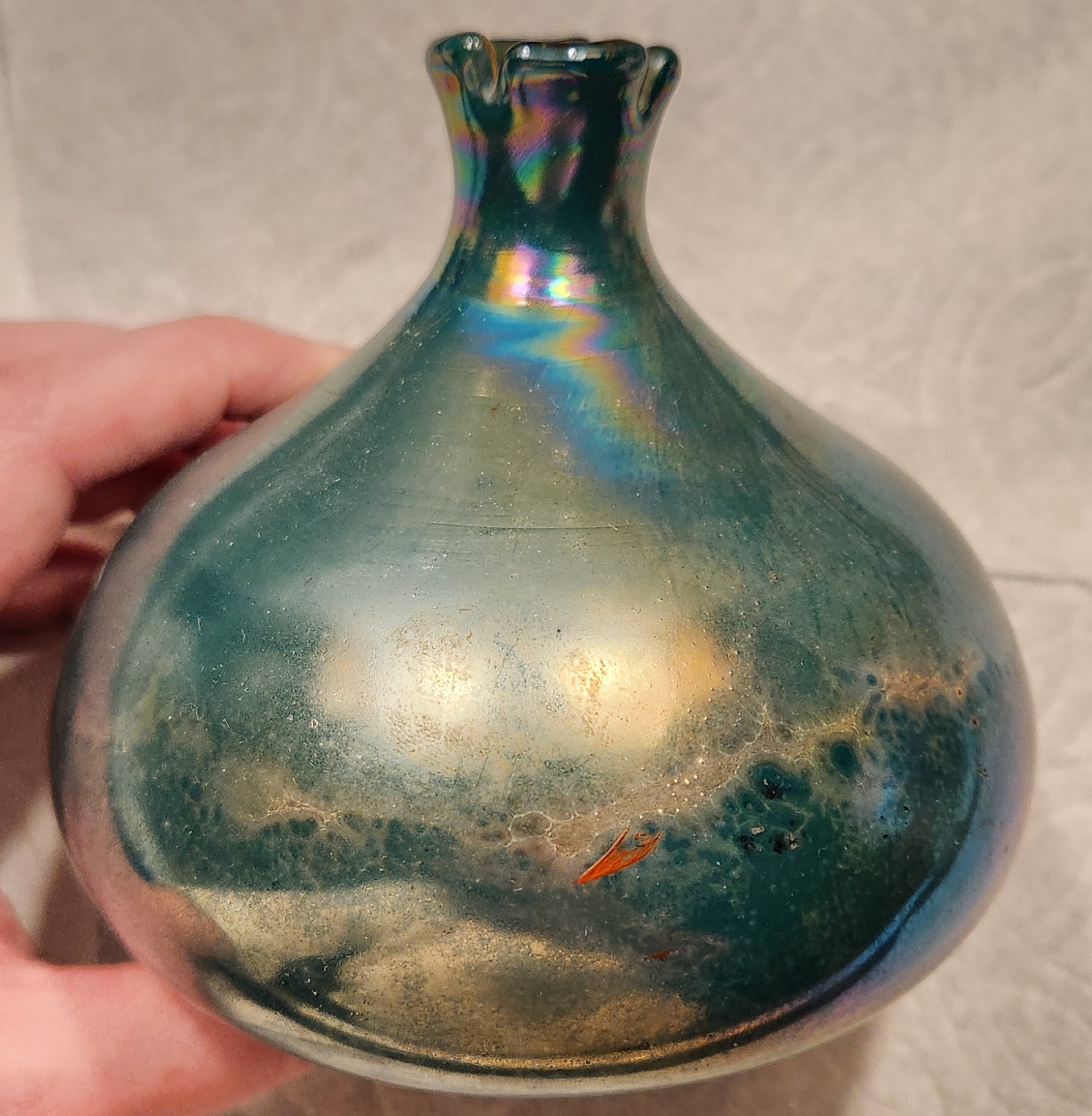 Anything special? Antique Iridescent glass vase? | Antiques Board