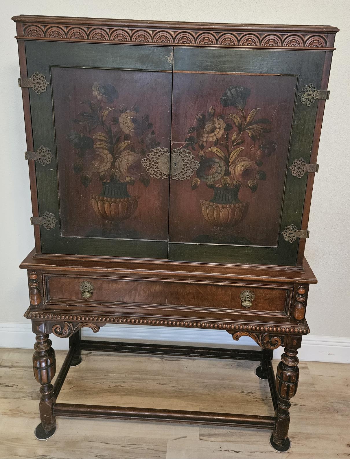 Berkey & Gay Painted China Cabinet | Antiques Board