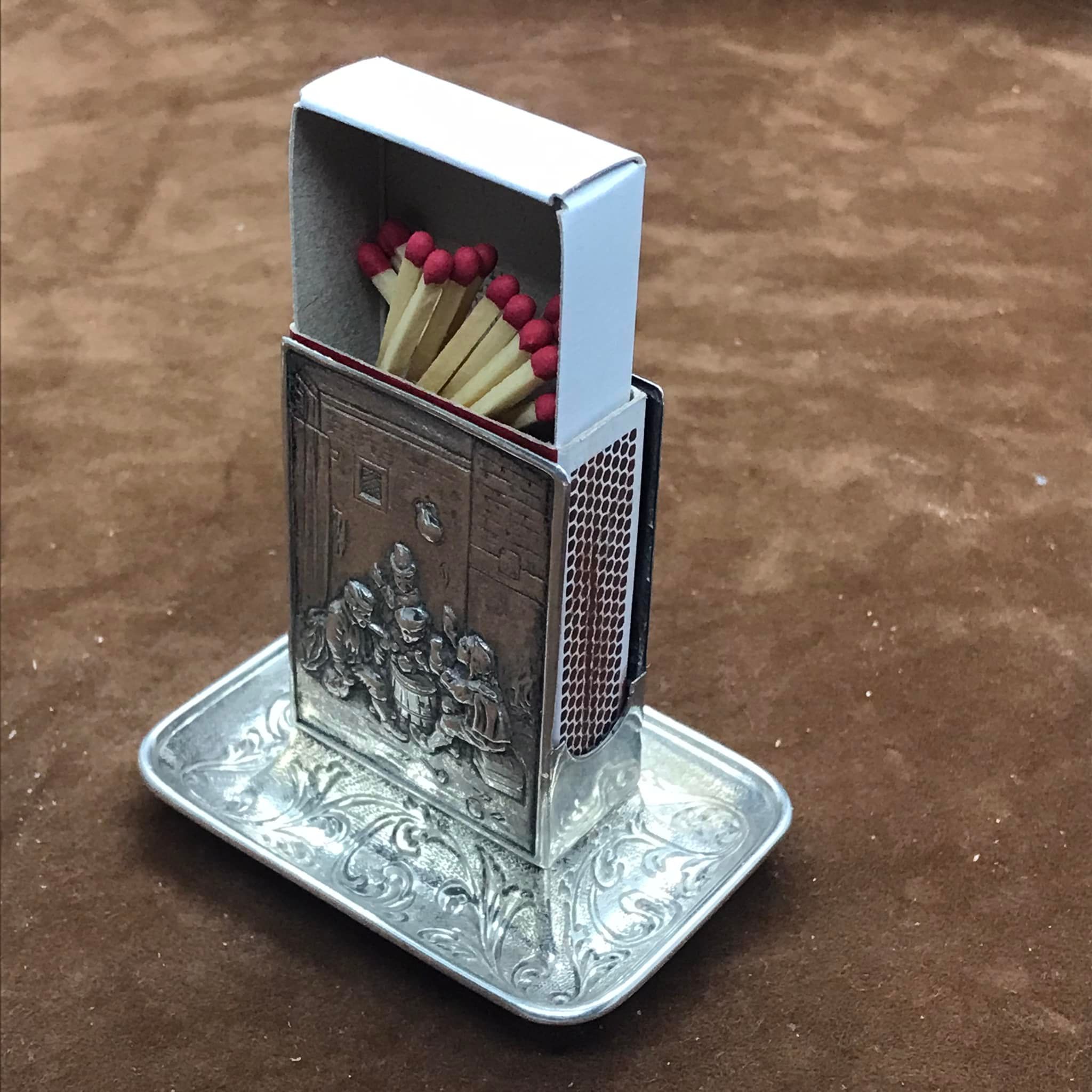 Dutch Silver Matchbox Stand | Antiques Board