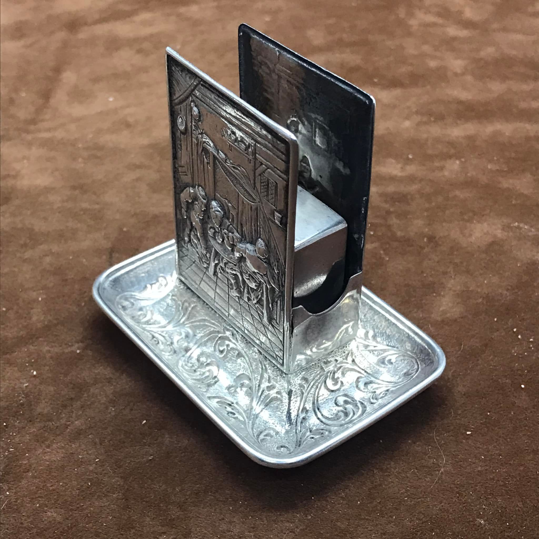 Dutch Silver Matchbox Stand | Antiques Board