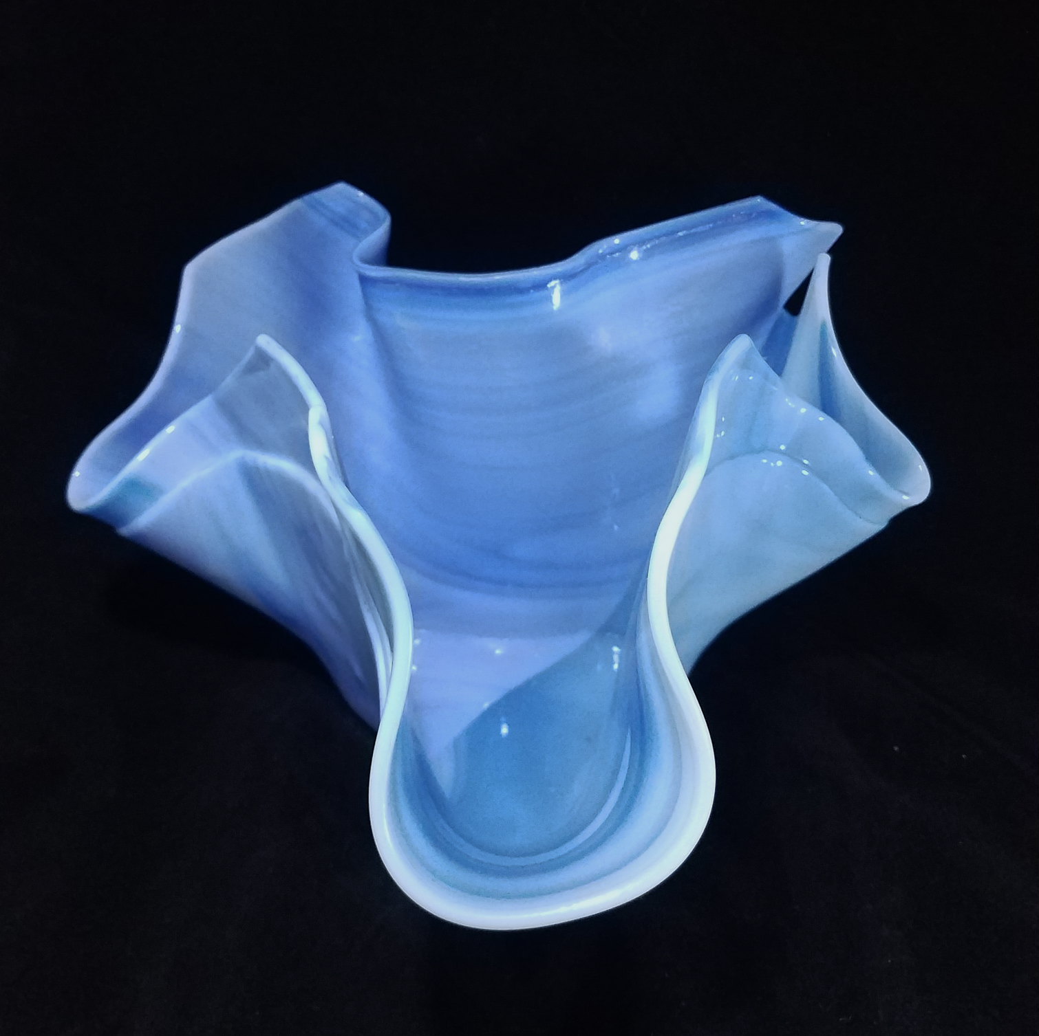 Slag? glass fused panels - handkerchief bowl/vase/thing | Antiques Board