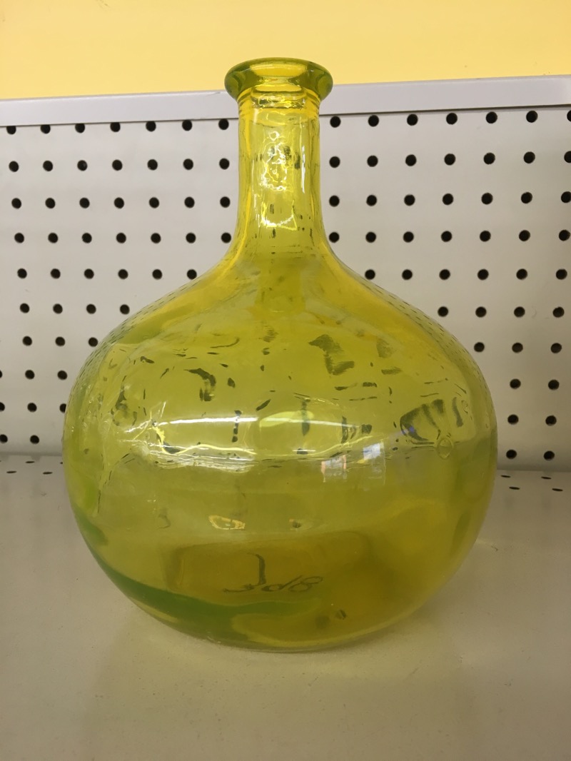 Mold Blown Vaseline Glass Bottle | Antiques Board