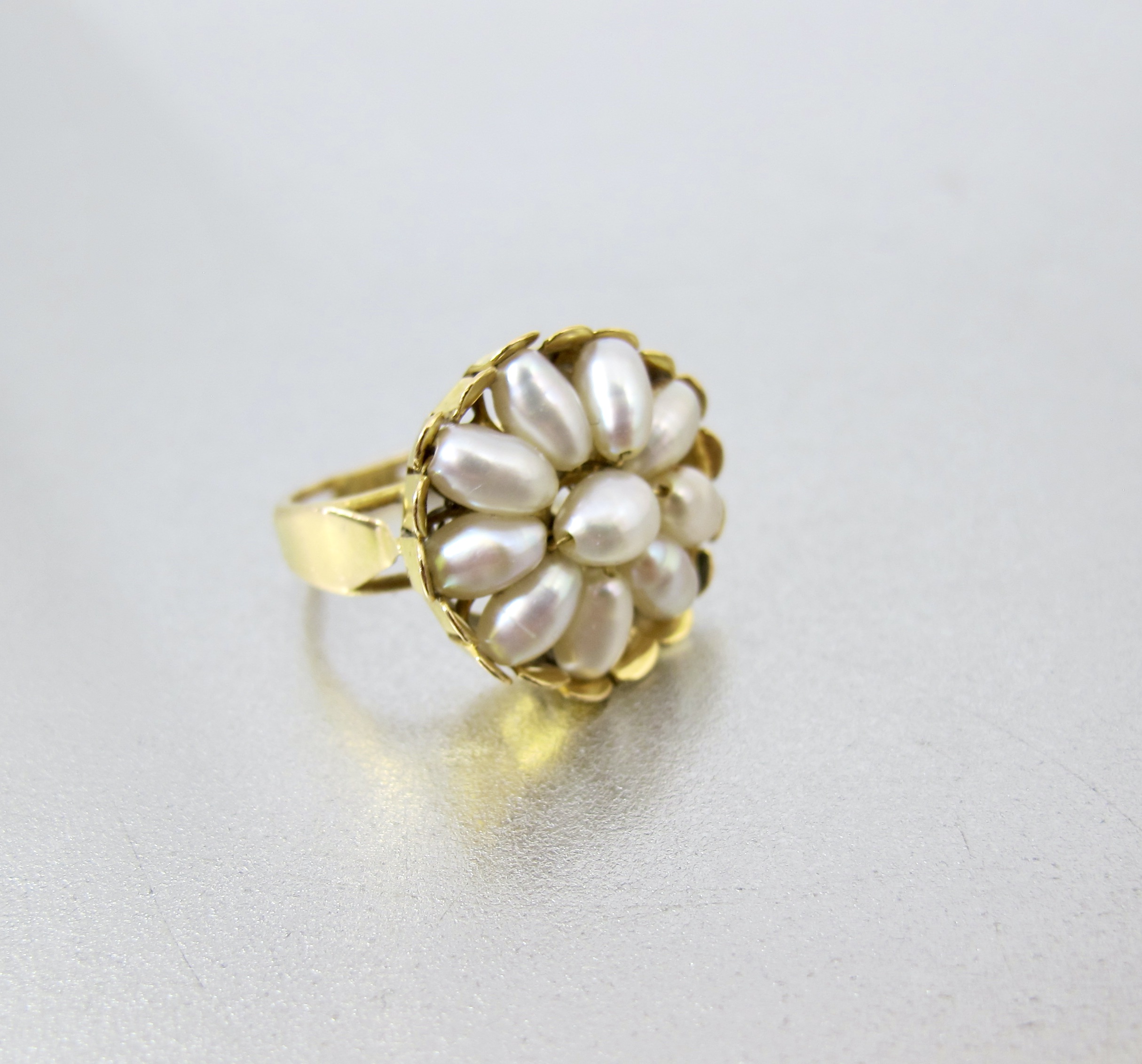 Egyptian? Gold Pearl Ring. Does anyone know what these hallmarks are ...