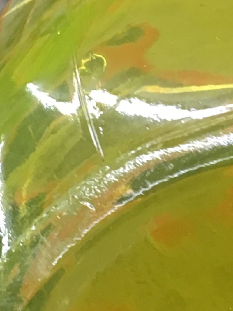 Mold Blown Vaseline Glass Bottle | Antiques Board