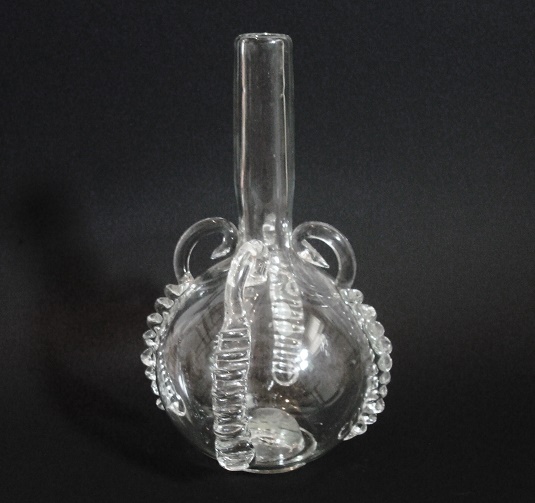 bottle or vase-blown glass with rigaree | Antiques Board