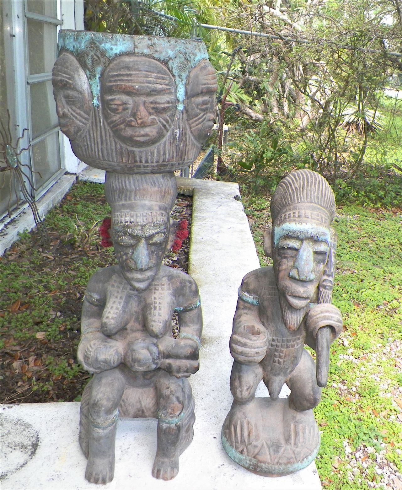 MOST INCREDIBLE AFRICAN STATUE/S! 2 Pieces - MALE + FEMALE w/BABY JOIN ...