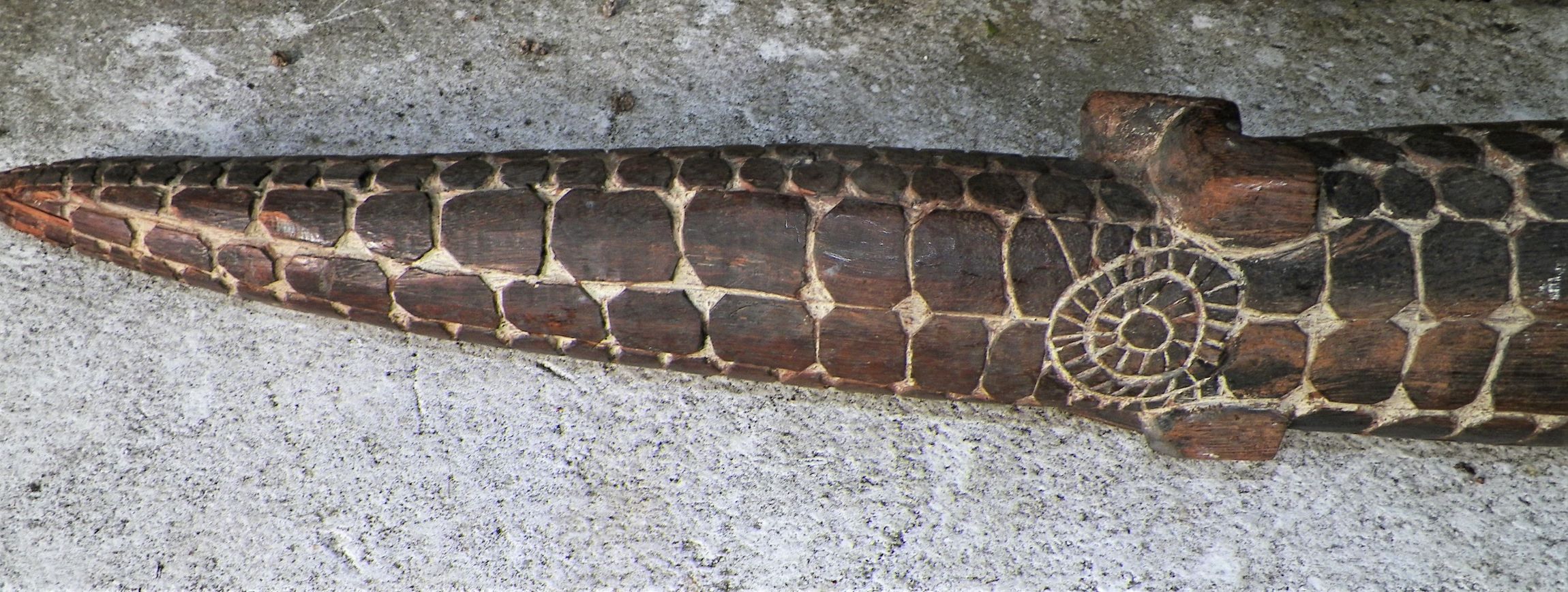 Cool carved wood alligator folk art? Carved symbol artist's signature ...
