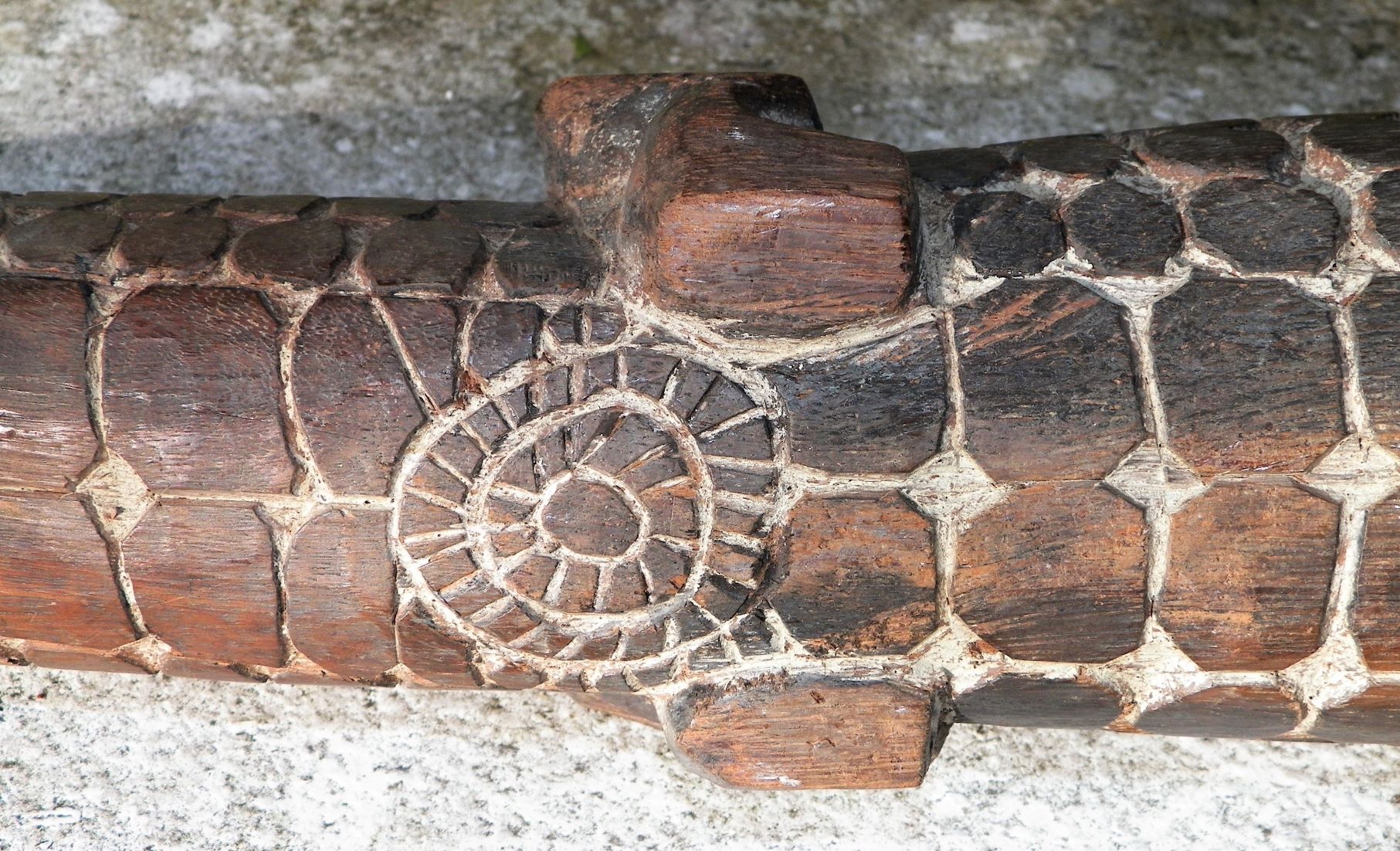 Cool carved wood alligator folk art? Carved symbol artist's signature ...