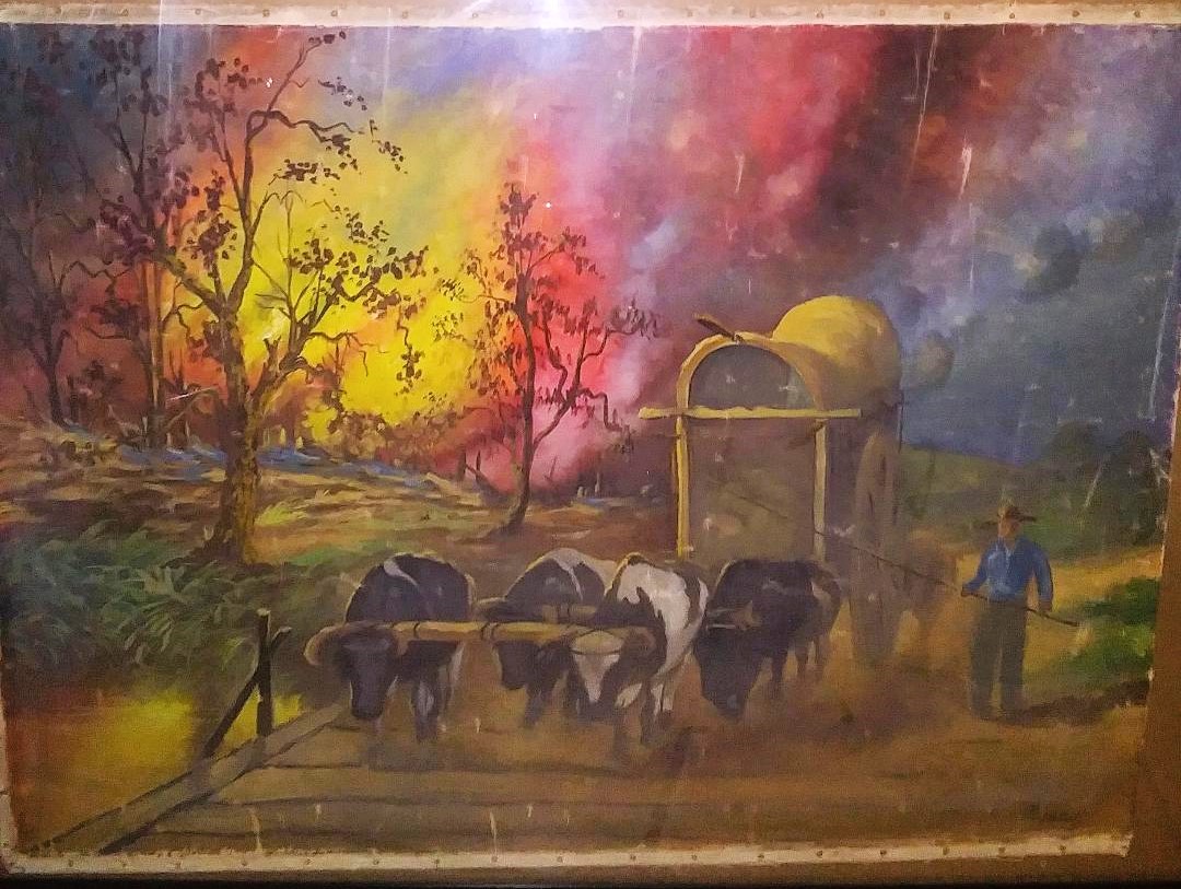 Wayne Howell Art? Nixon & more driving stagecoach + Painting signed ...