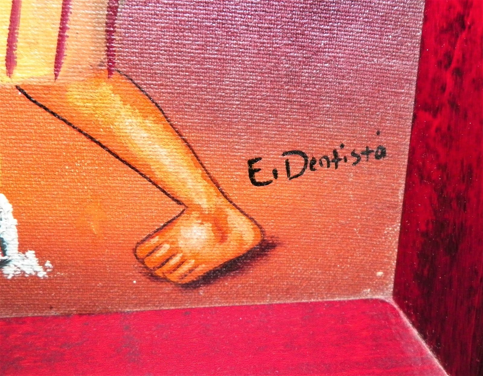Anyone know the artist of this painting of a Mayan? Aztec? dentist ...