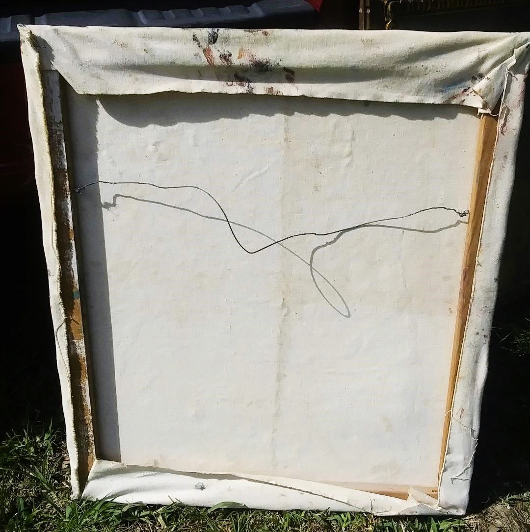 Thrift find - Purvis Young painting? Also, a Sylvia Miller painting ...