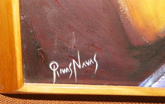 Columbian(?) painting signed Rivas Navas | Antiques Board