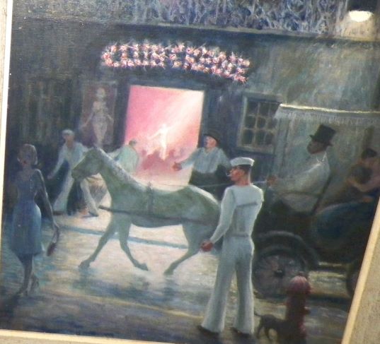 WPA Style(?) painting signed Taber, Unusual Chagall & 2 cute animals w ...