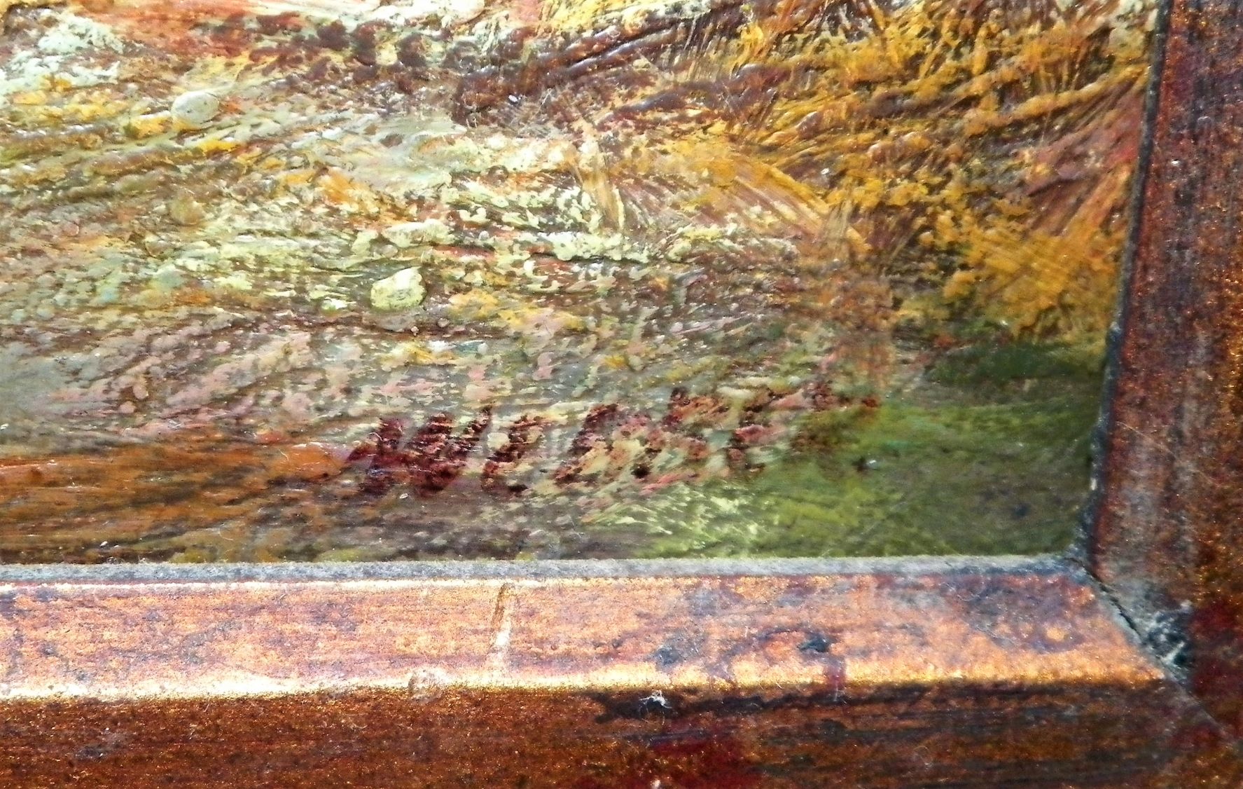 Small painting in Big frame of puppies signed Webber | Antiques Board