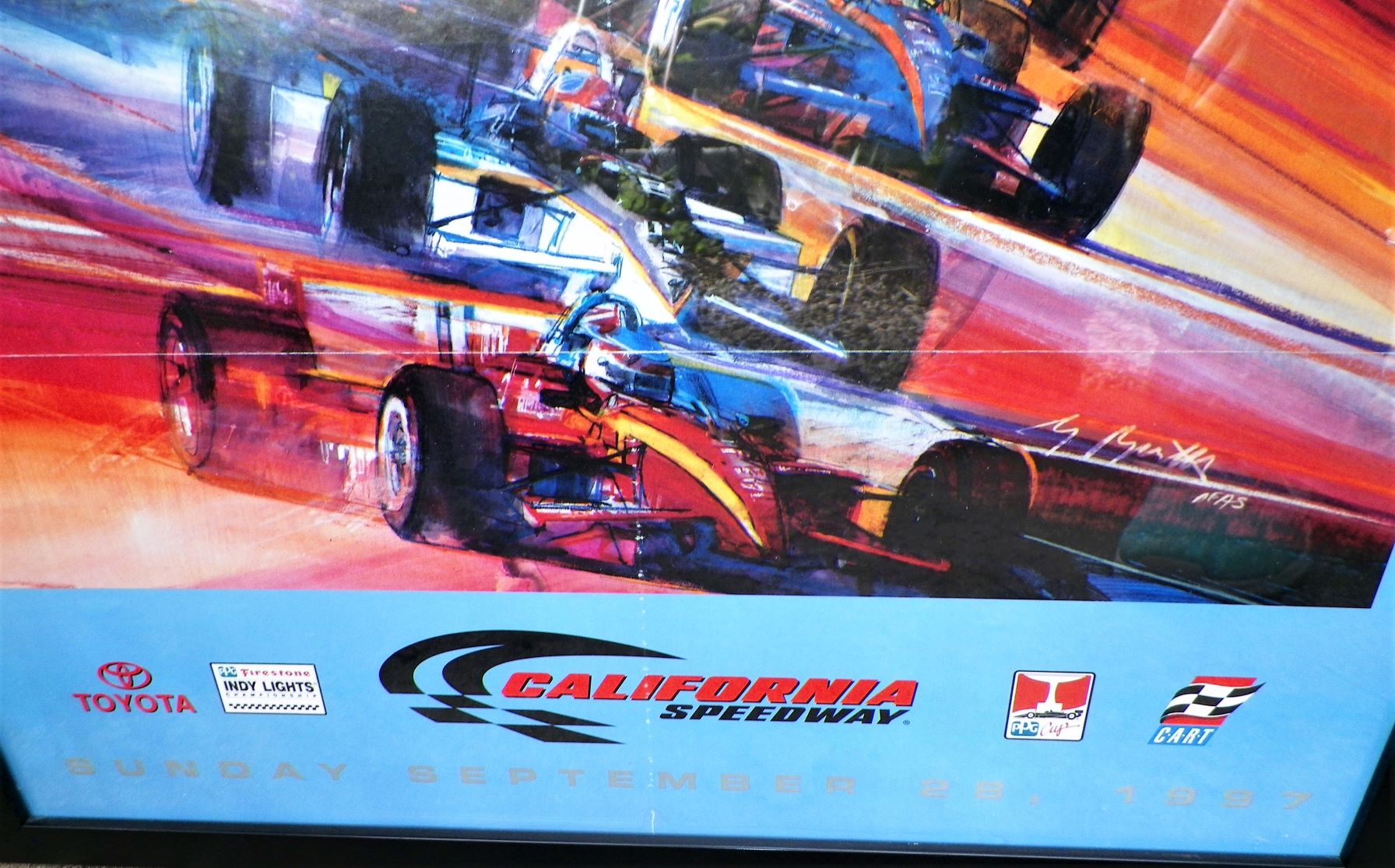 ANY CAR RACING FANS HERE? HELP w/AUTOGRAPH ON ORIGINAL SPEEDWAY POSTER ...