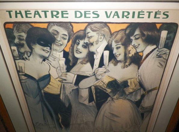 Real? antique 'Theatre Des Varietes' Poster? Also, plaster(?) ceramic ...