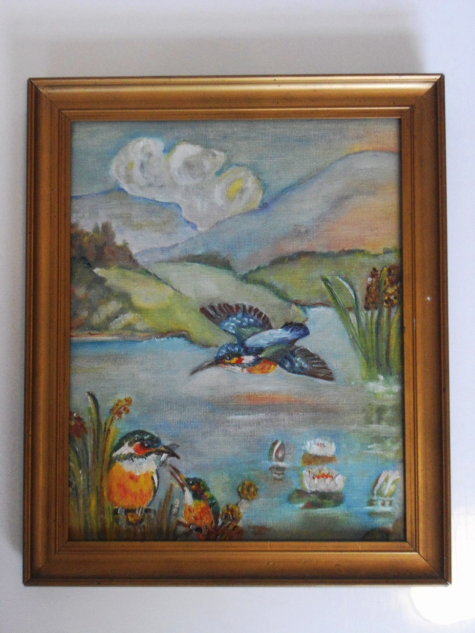 impressionist bird oil painting | Antiques Board