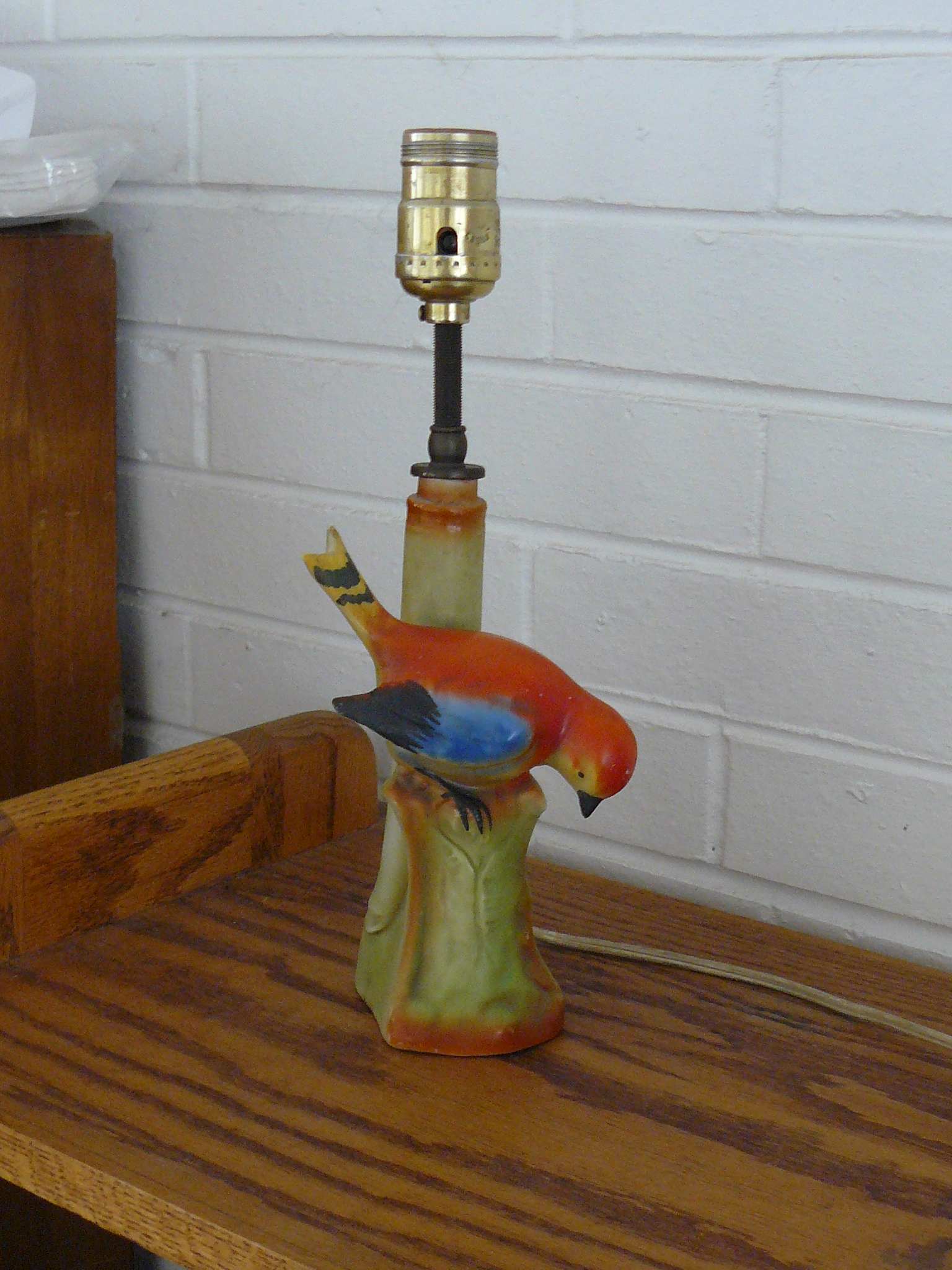 Vintage ceramic bird lamp stamped Germany | Antiques Board
