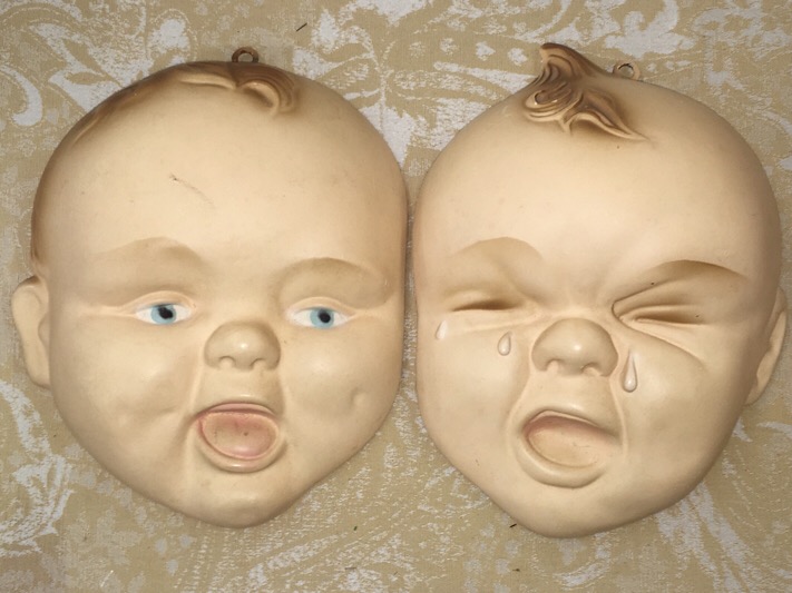 Chalkware Baby Face Wall Plaques | Antiques Board