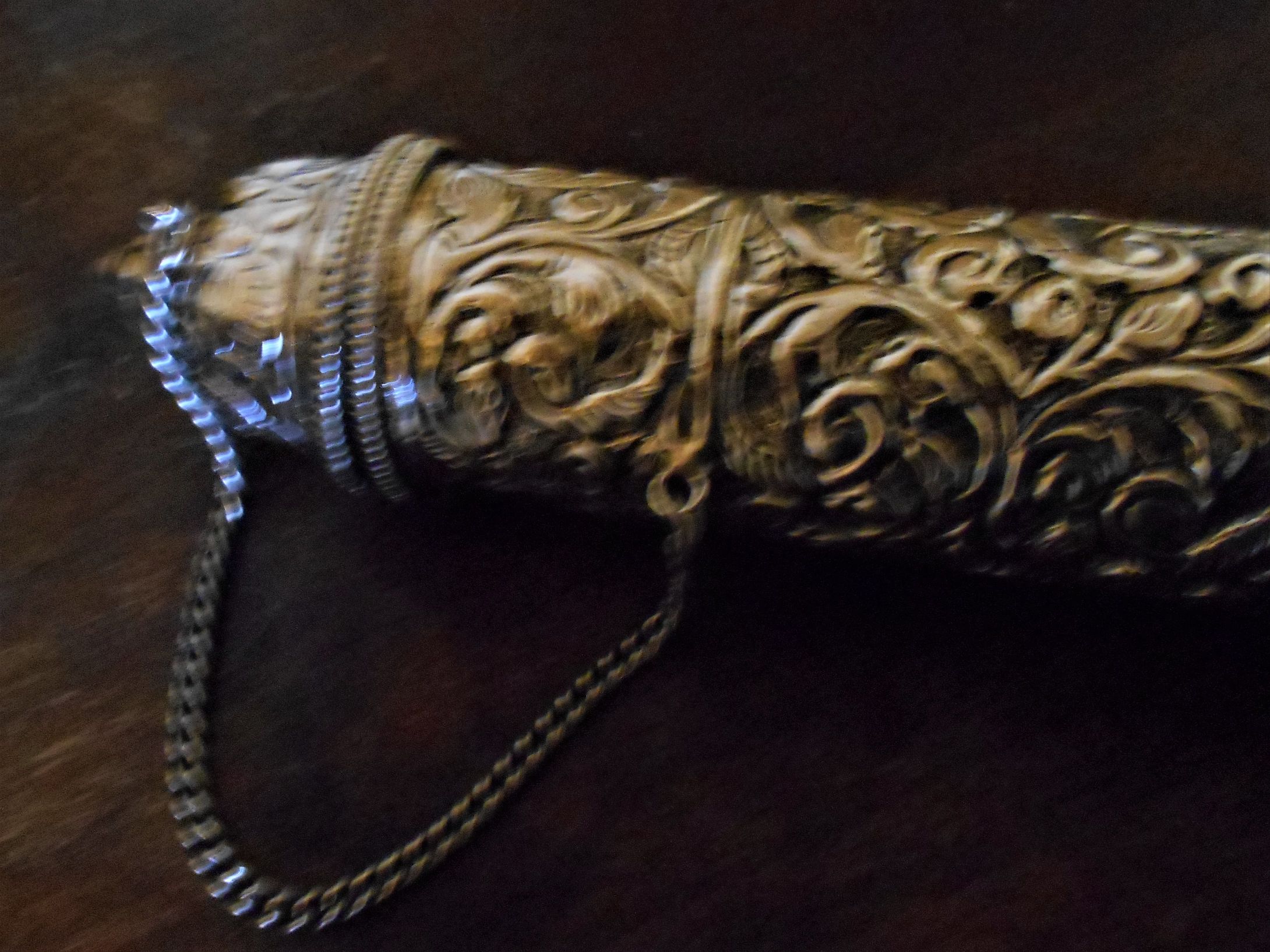 Ornate silverplate hollow cylinder for what? | Antiques Board