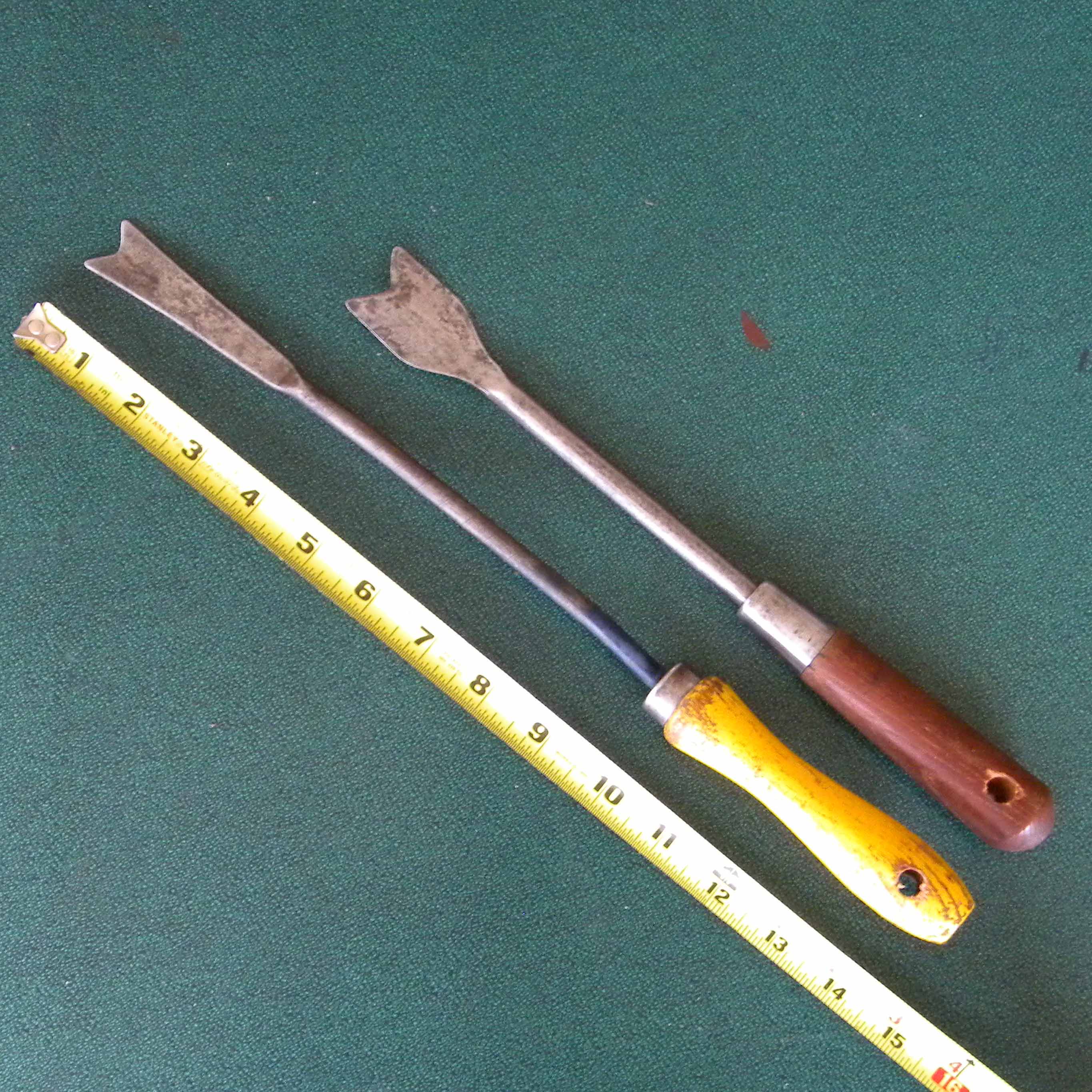 What are these long vtg wood handled metal hand tools? | Antiques Board