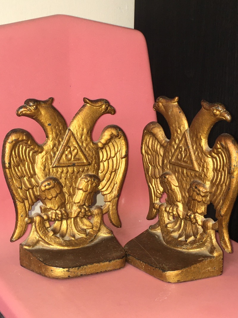 Scottish Rite Masonic Eagle Bookends | Antiques Board
