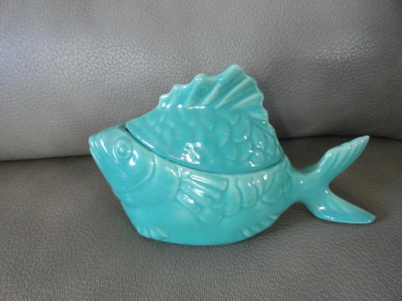 Green Covered Pottery Fish | Antiques Board