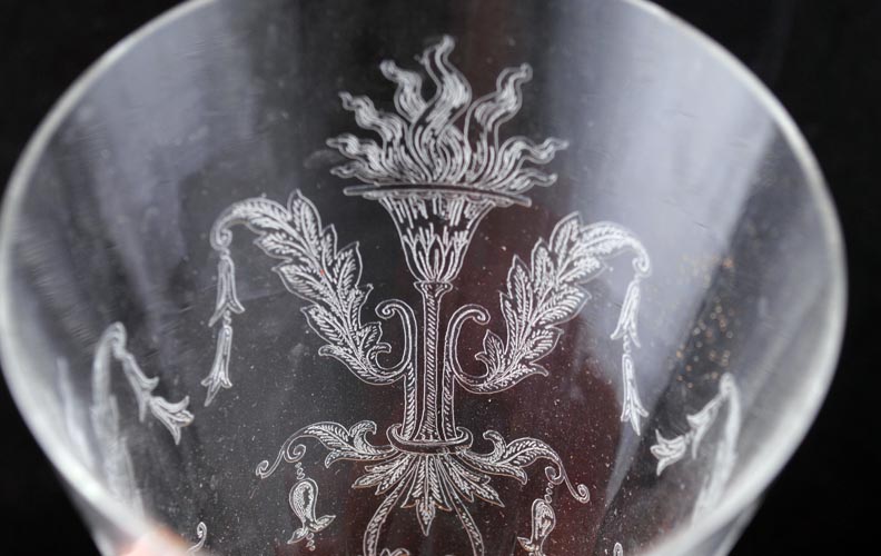 Engraved FLAME Or TORCH Pattern on Crystal Stemware ID Needed ...