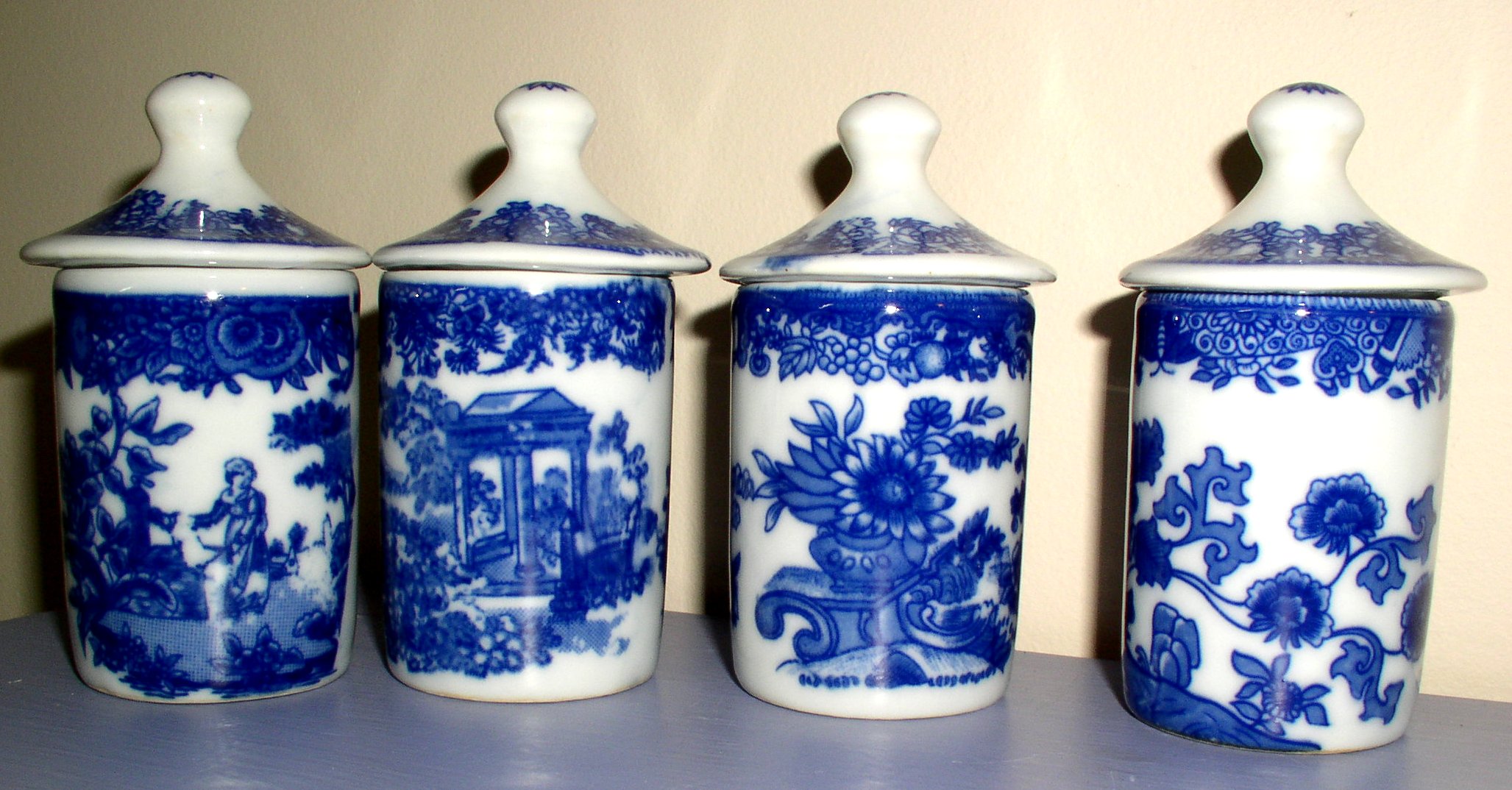 Flow Blue Spice Jars - Worthpoint | Antiques Board