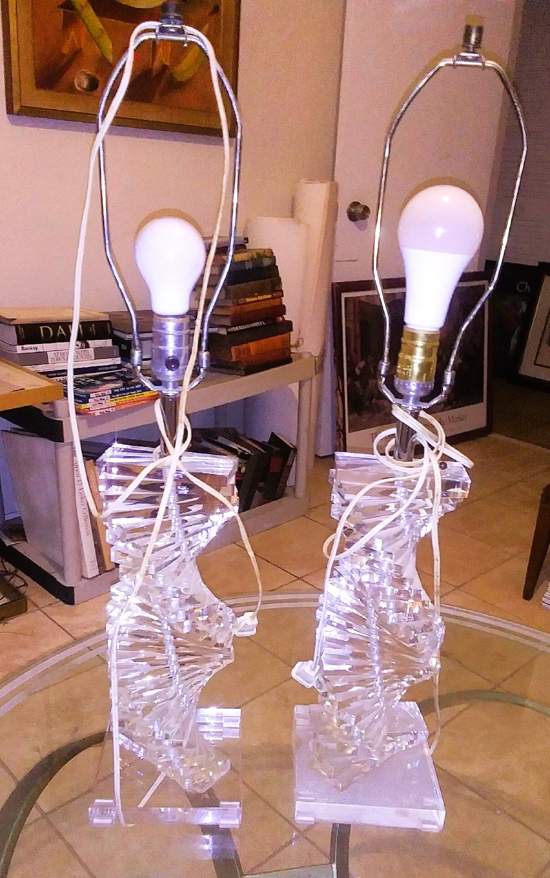 Mid century modern stacked acrylic 'Grand Staircase' lamps - mcm or new ...