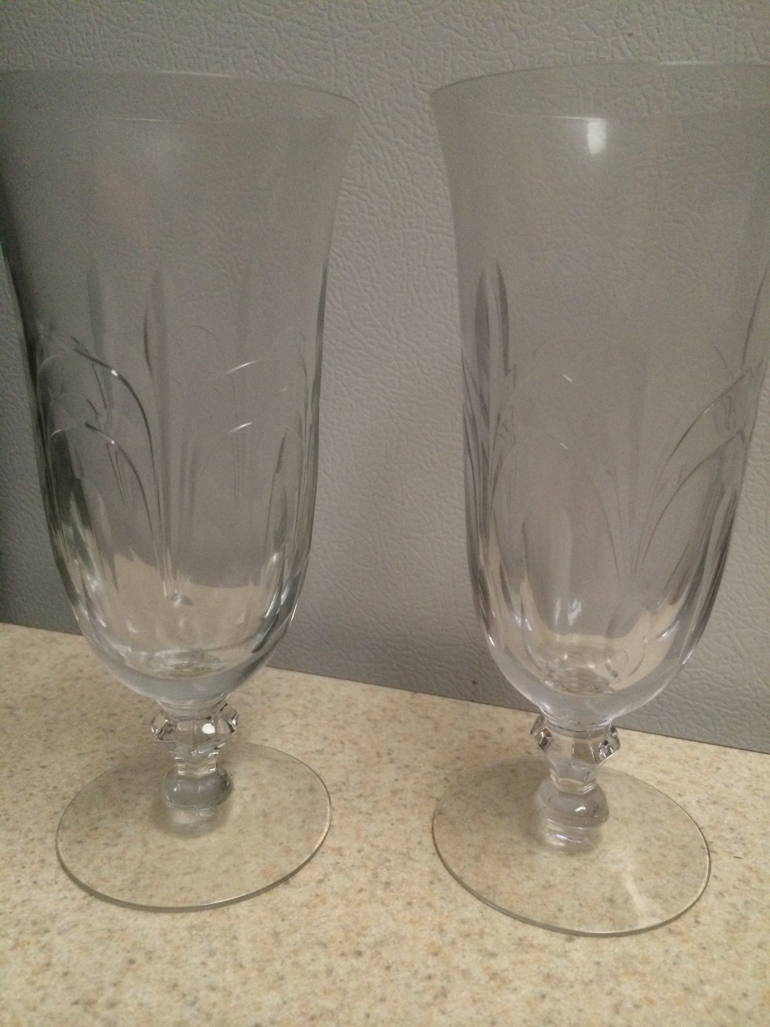 Pair Signed Crystal Glasses | Antiques Board
