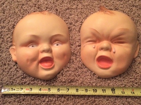 Chalkware Baby Face Wall Plaques | Antiques Board