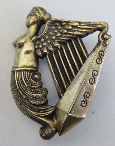 brass Winged Maiden/Maid of Erin Irish harp brooch(?) | Antiques Board