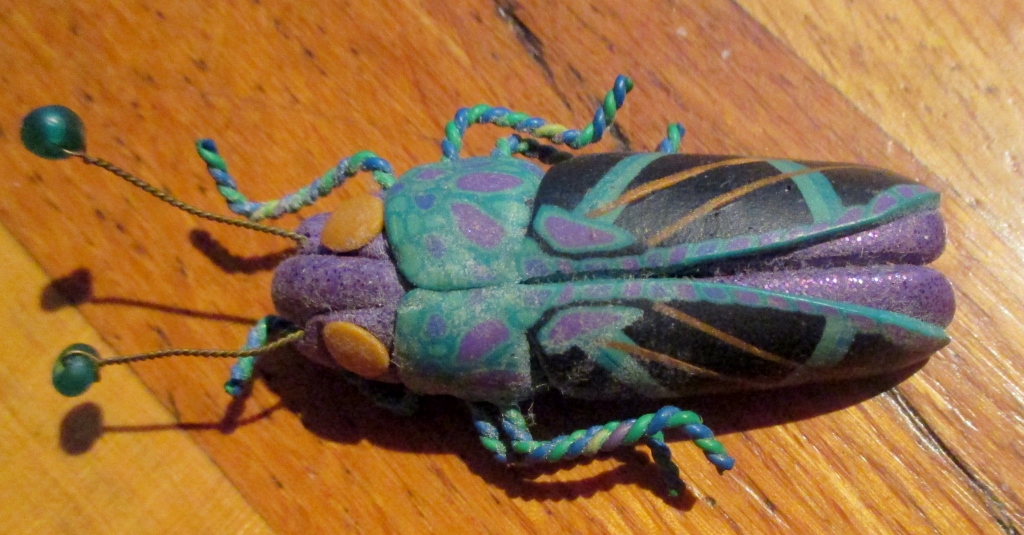 Colorful Clay "Beetle" Pin...Artist Signature Help? | Antiques Board