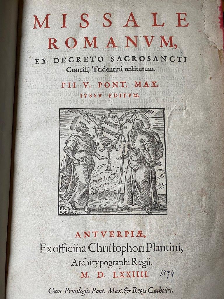 Missale Romanum (Roman missal) - Plantin 1574 | Antiques Board