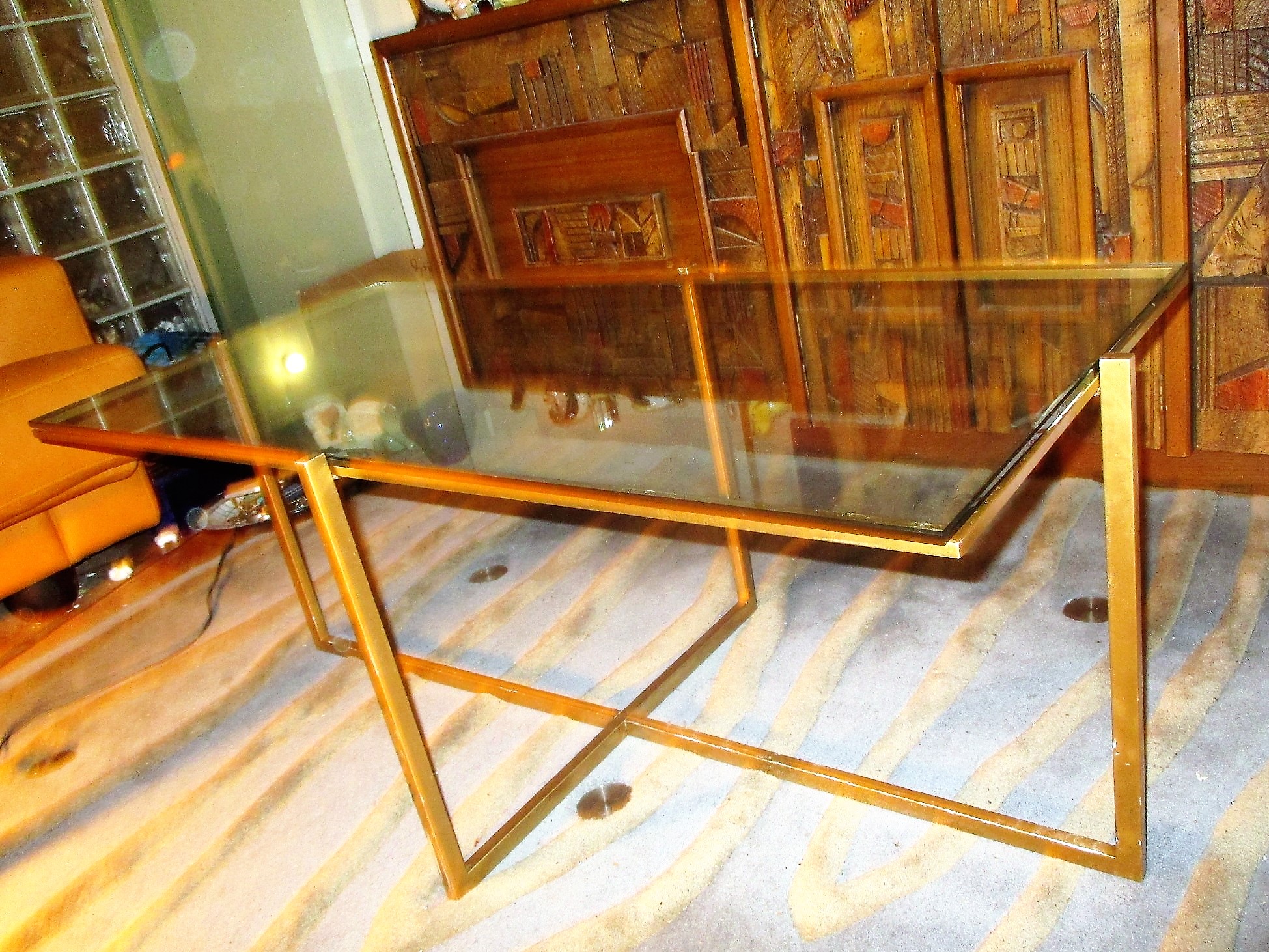 MCM Mid-Century Brass & Glass Coffee Table-Manufacturer-Designer Help ...