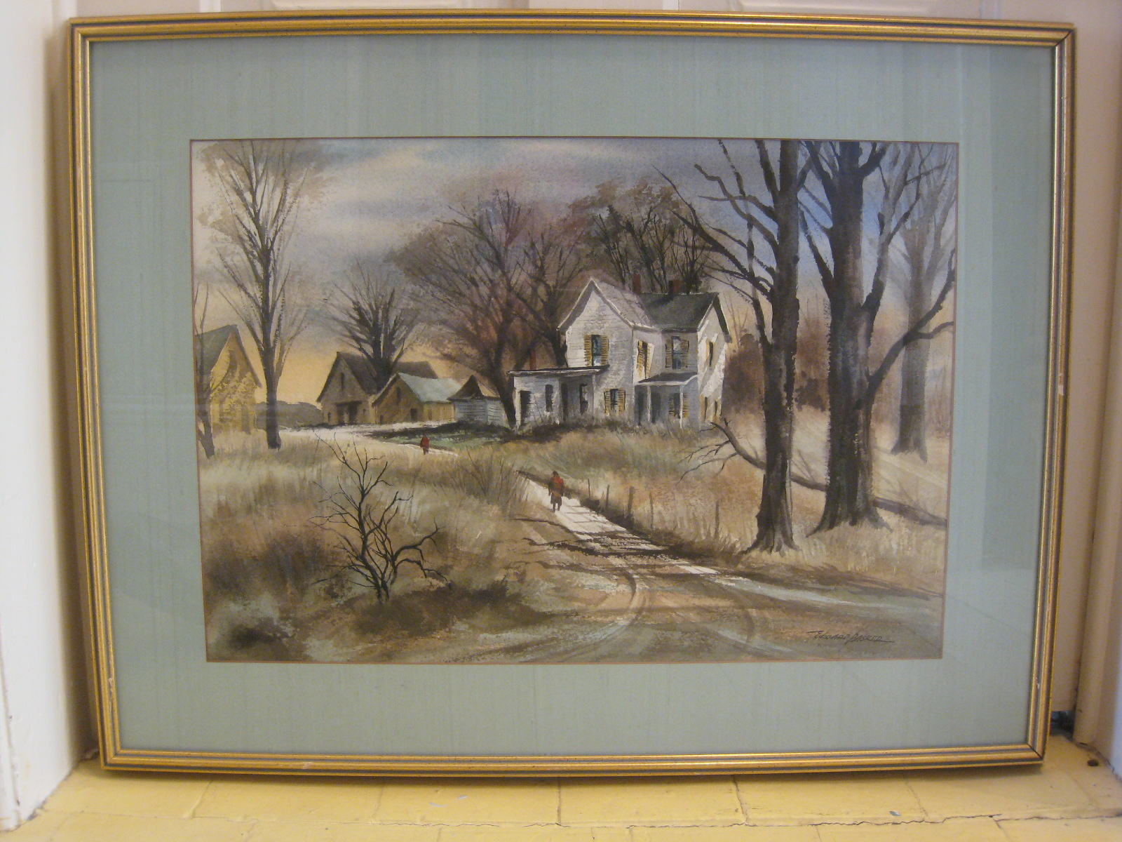 Edward Basker Landscape Watercolor South Bend Indiana Artist | Antiques ...