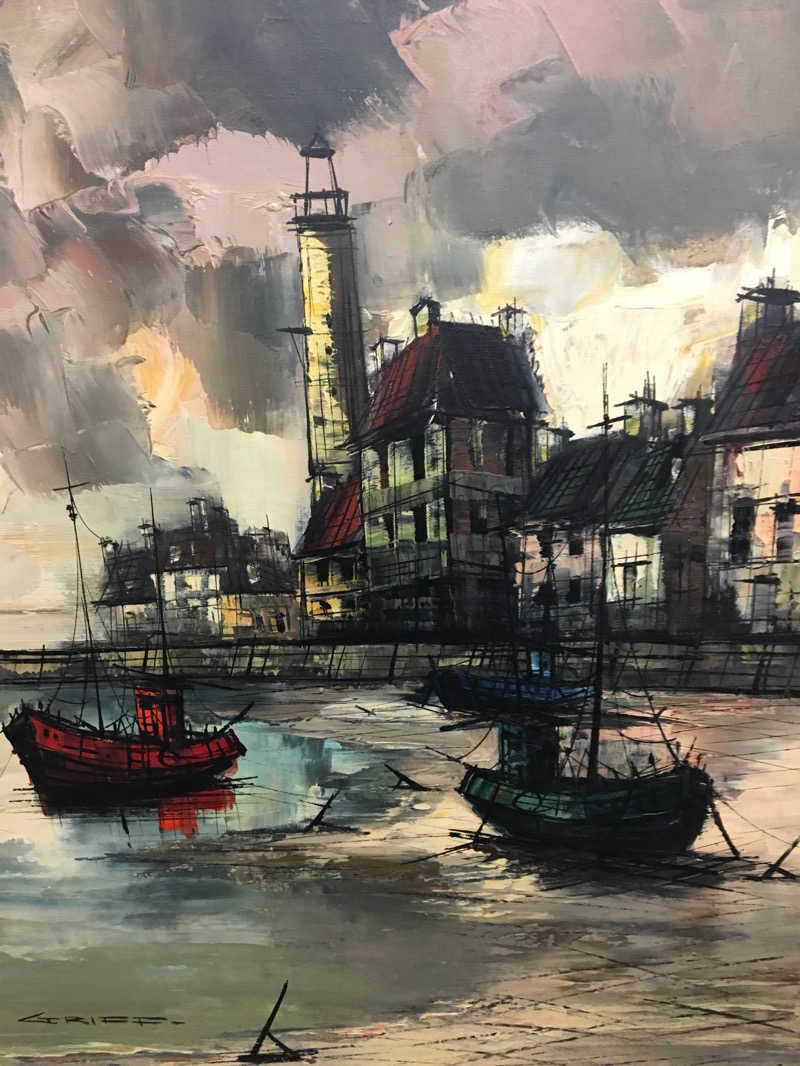 M. Edward Griff oil on canvas | Antiques Board