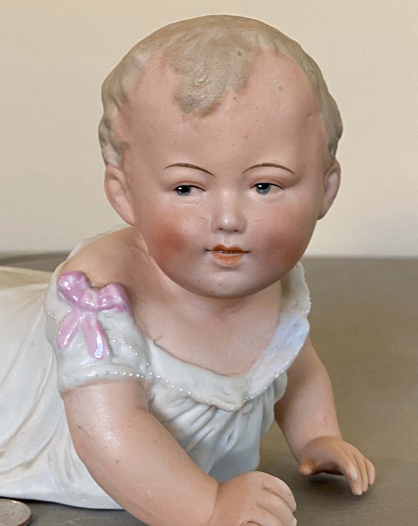 German? Porcelain Piano Baby | Antiques Board