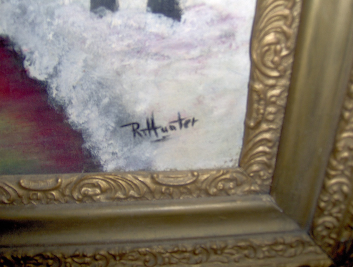 Old Painting "R. Hunter",Sears Vincent Price | Antiques Board