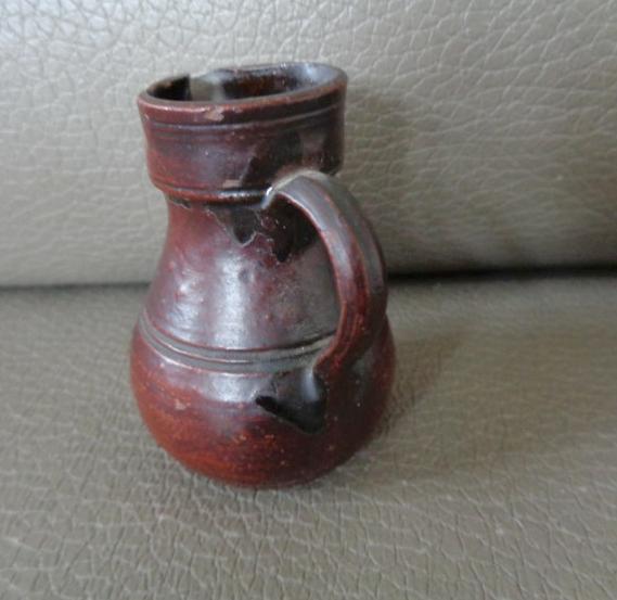 Miniature Brown Pottery Pitcher | Antiques Board