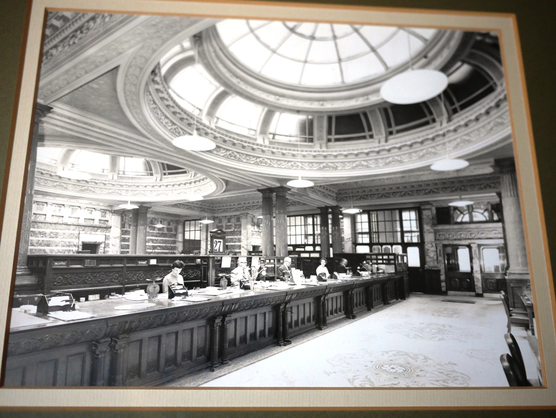 Large framed photo of a bank interior - interesting! | Antiques Board
