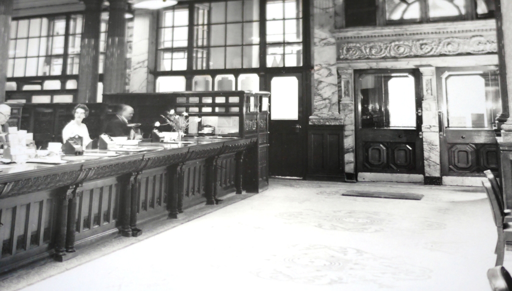 Large framed photo of a bank interior - interesting! | Antiques Board