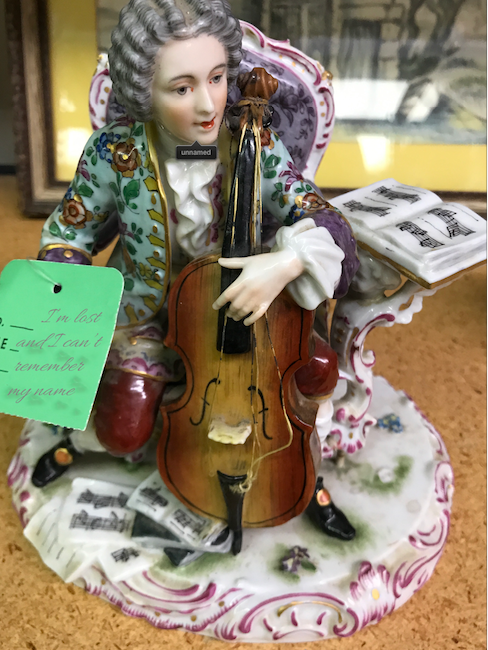 Help ID Porcelain Figure Playing Viola | Antiques Board